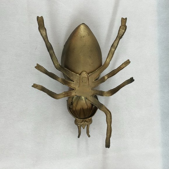 Accents | Vintage Unique Brass Beetle Scarab Ashtray With Lid | Poshmark